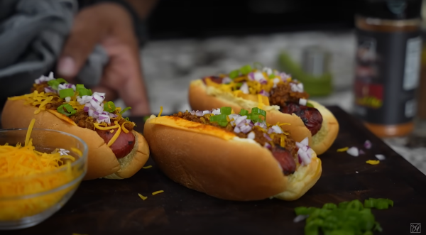 Chili Hot Dogs - Smokin' and Grillin' with AB