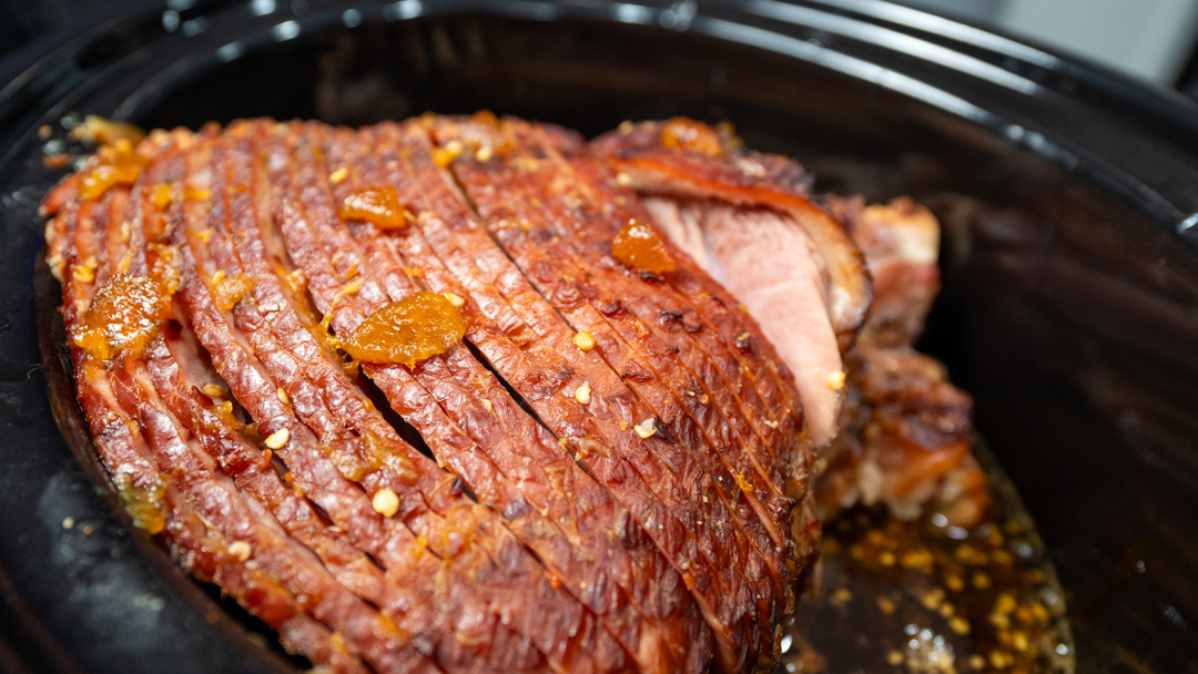 Hot Honey Glazed Ham Made Easy in Slow Cooker - Smokin' and Grillin ...